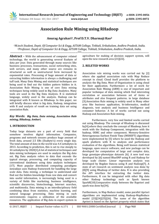 Association Rule Mining using RHadoop | PDF