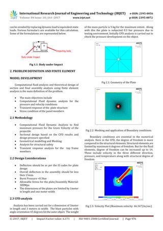 Computational Fluid Dynamic Analysis and Structural Analysis of Ribbed Panel Structure using FEA ...