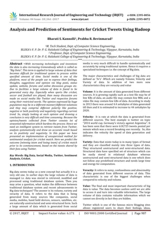 Analysis and Prediction of Sentiments for Cricket Tweets using Hadoop | PDF | Cricket | Sports