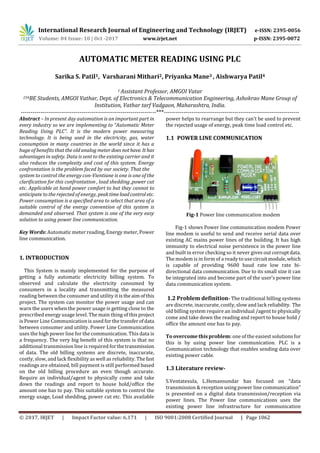 Automatic Meter Reading using PLC | PDF