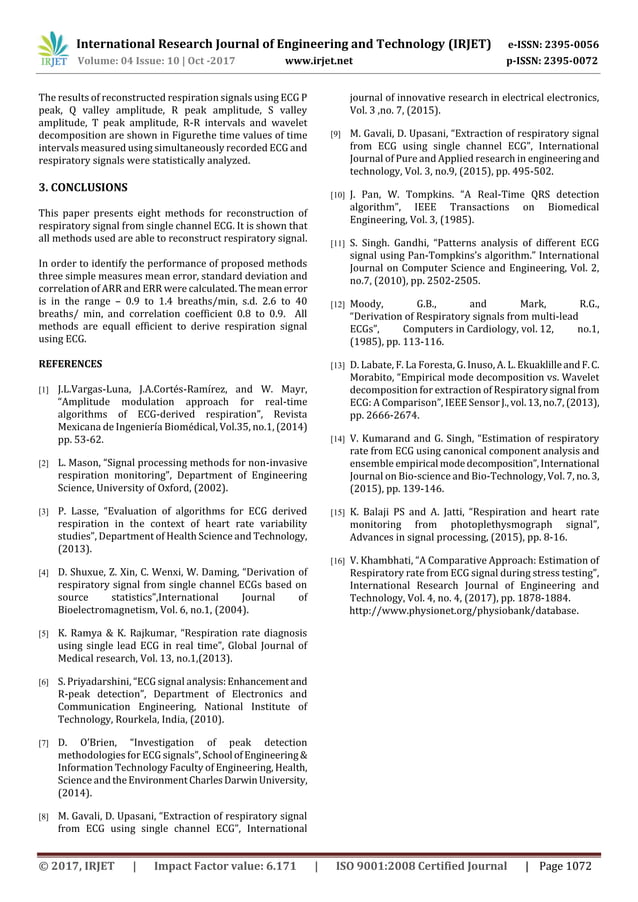 Reconstruction of Respiratory Signal from ECG | PDF | Heart and ...
