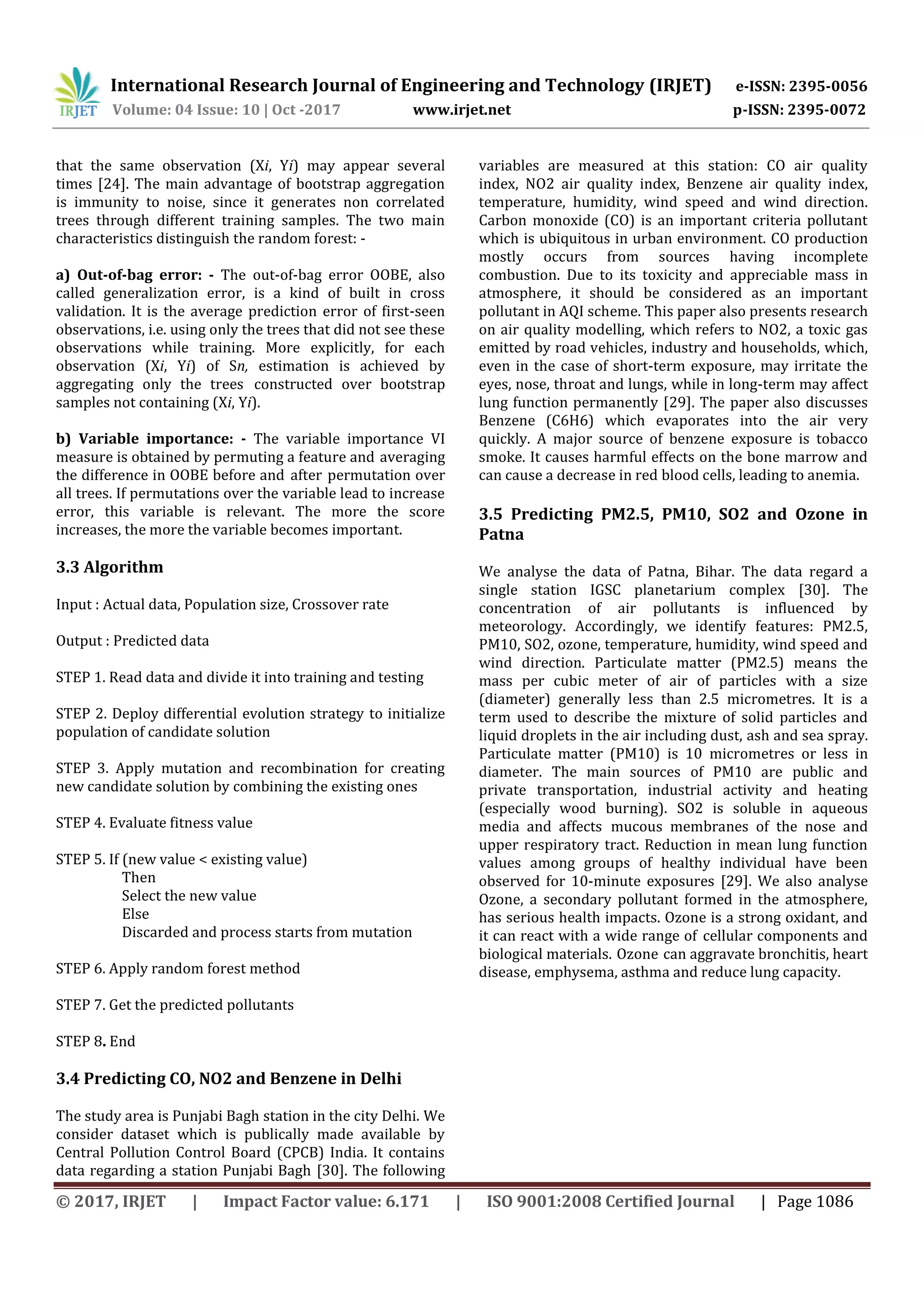 Air Pollution Prediction via Differential Evolution Strategies with Random Forest Method | PDF ...
