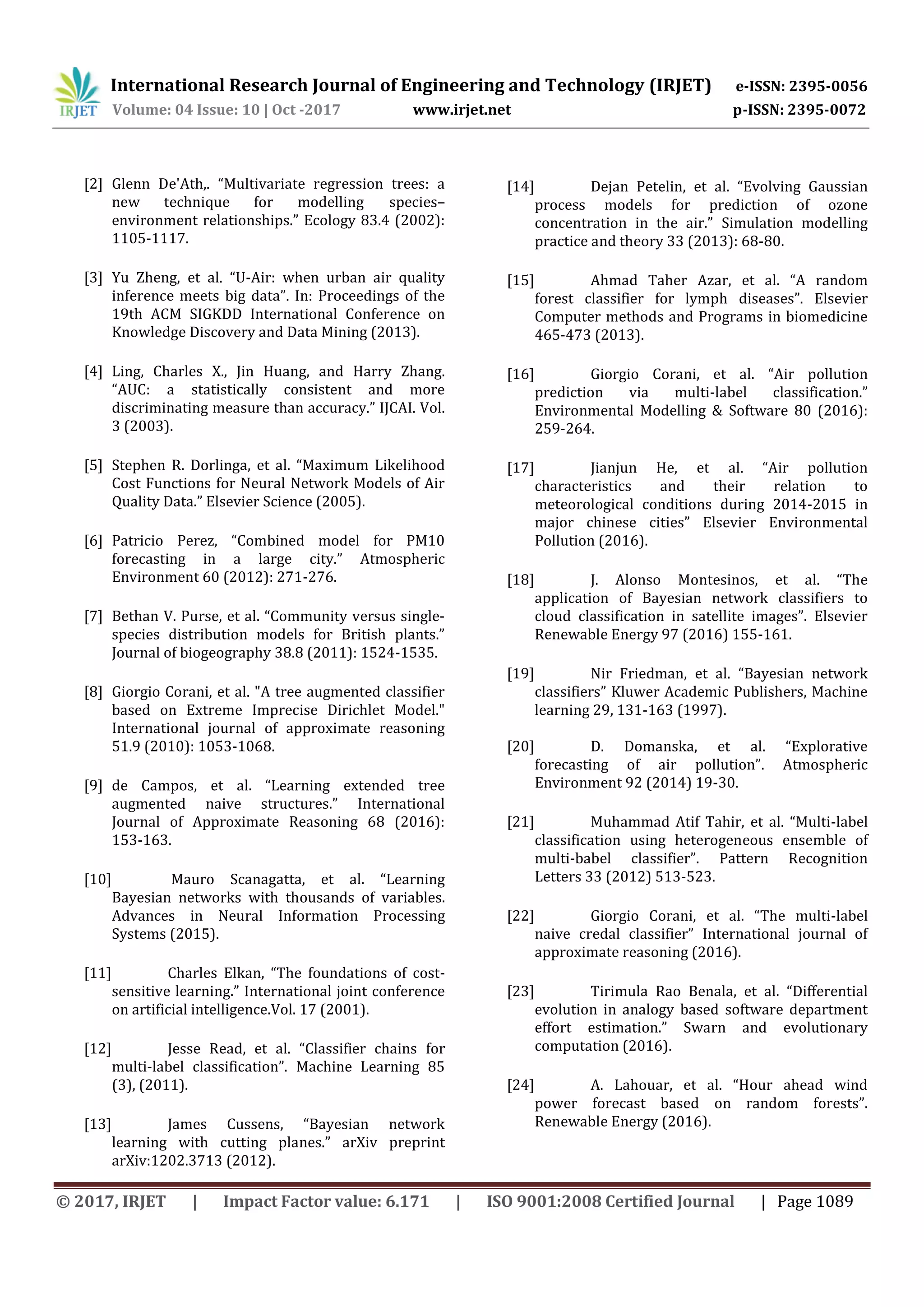 Air Pollution Prediction via Differential Evolution Strategies with Random Forest Method | PDF ...