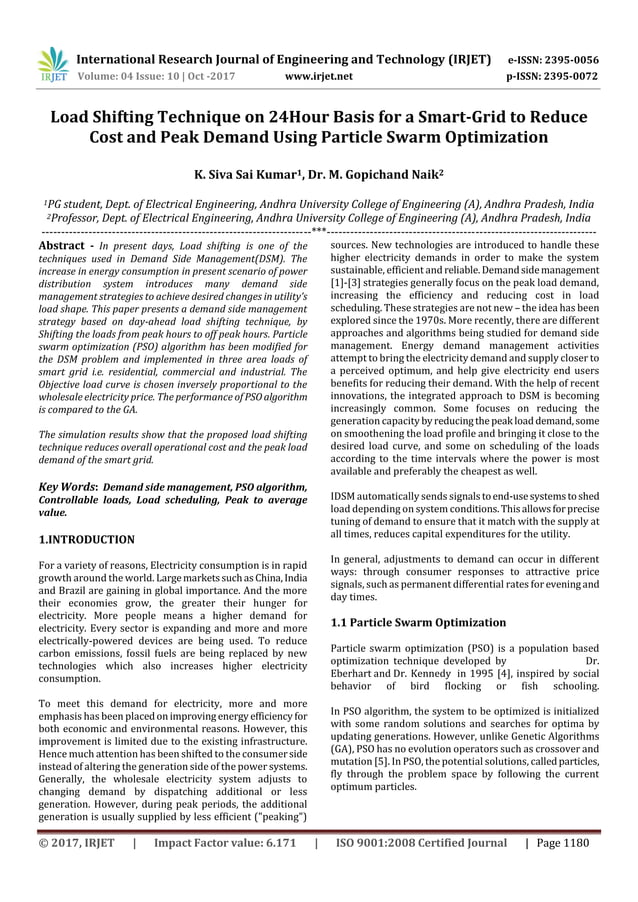Load Shifting Technique on 24Hour Basis for a Smart-Grid to Reduce Cost and Peak Demand using ...