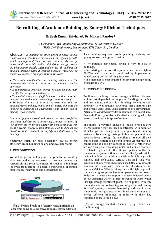 Retrofitting of Academic Building by Energy Efficient Techniques | PDF