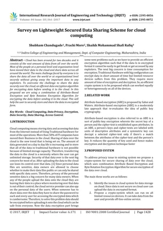 Survey on Lightweight Secured Data Sharing Scheme for Cloud Computing | PDF