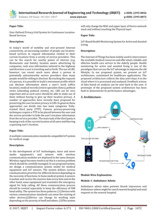 Using Real Time Communication Provide Emergency Treatment and Hospital Searching via IOT Based ...