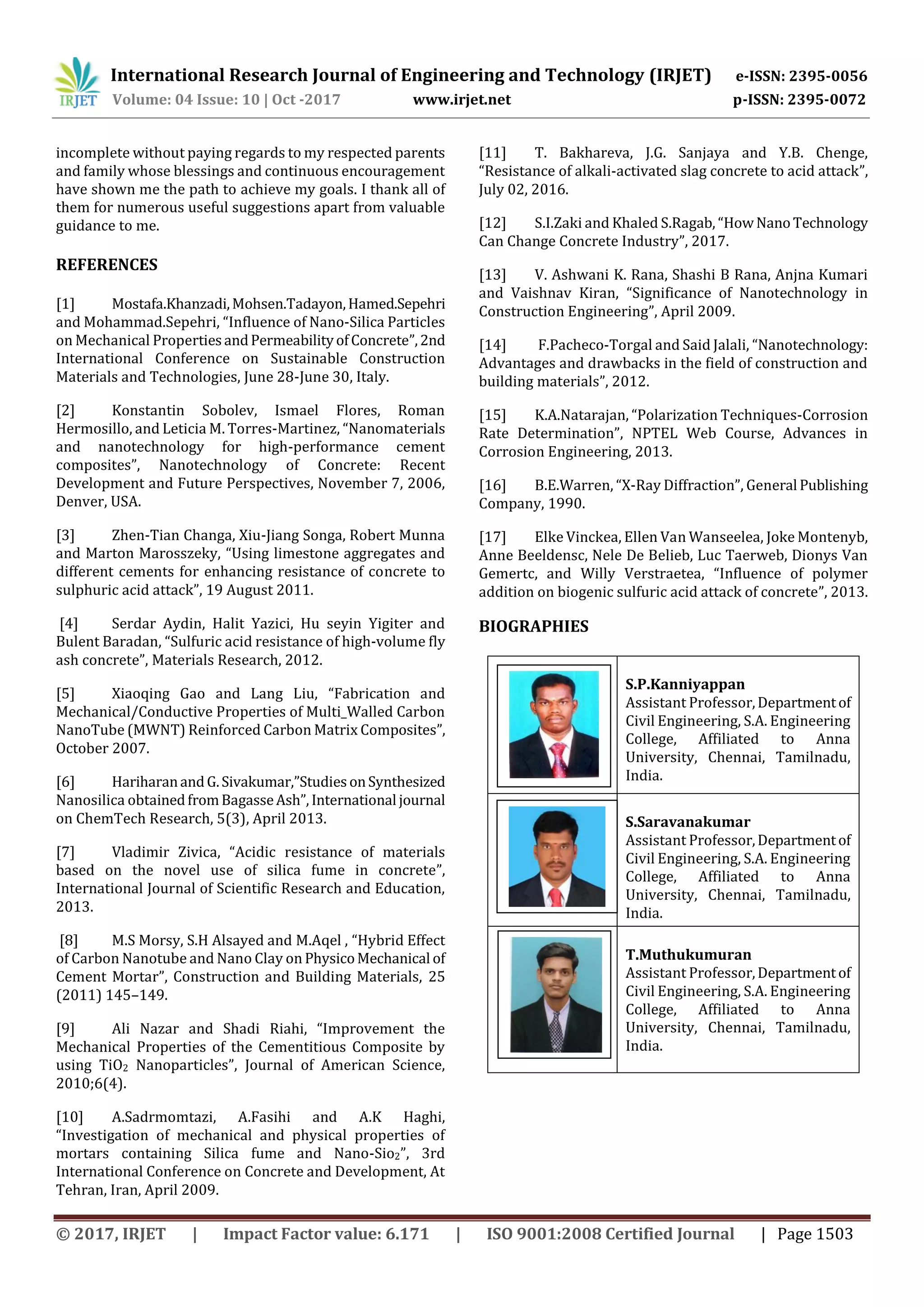 Analyzing the Microstructural Properties of Nanomaterial in OPC by SEM, TEM, XRD and Corrosion ...