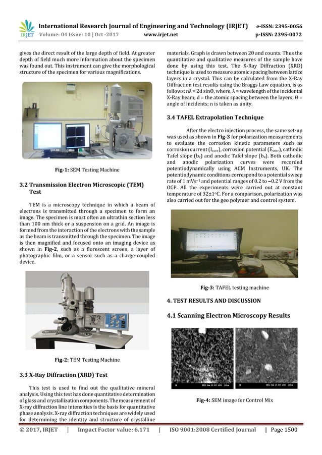 Analyzing the Microstructural Properties of Nanomaterial in OPC by SEM, TEM, XRD and Corrosion ...