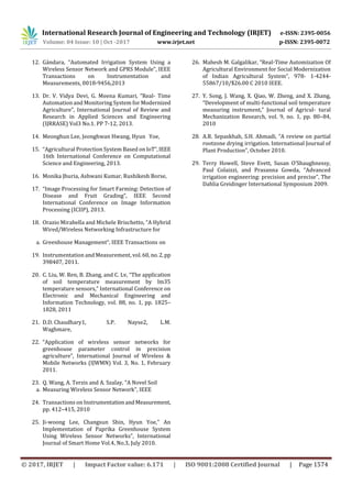 Automatic Irrigation System using IoT. | PDF | Agriculture | Industries