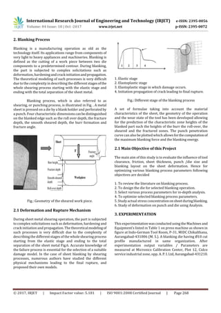 Assessment & Optimization of Influence of Some Process Parameters on Sheet Metal Blanking | PDF