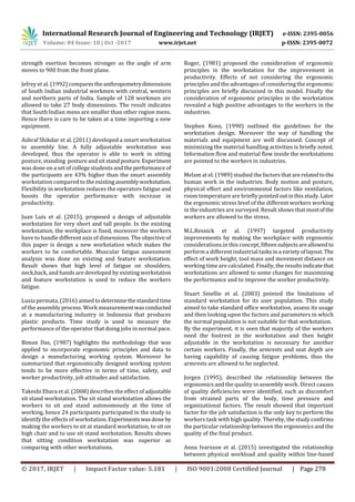 Ergonomic Considerations for Design of Industrial Workstation: A Review | PDF