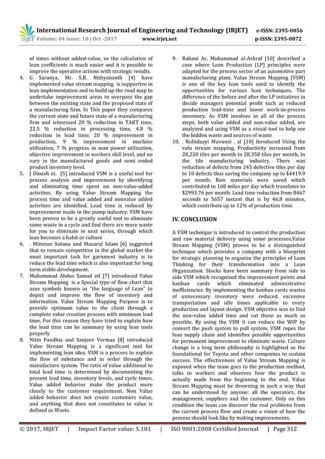 A Broad Study on Lead Time Reduction using Value Stream Mapping Techniques in Manufacturing ...