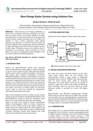 Short Range Radar System using Arduino Uno | PDF | Digital Audio | Computer Software and ...