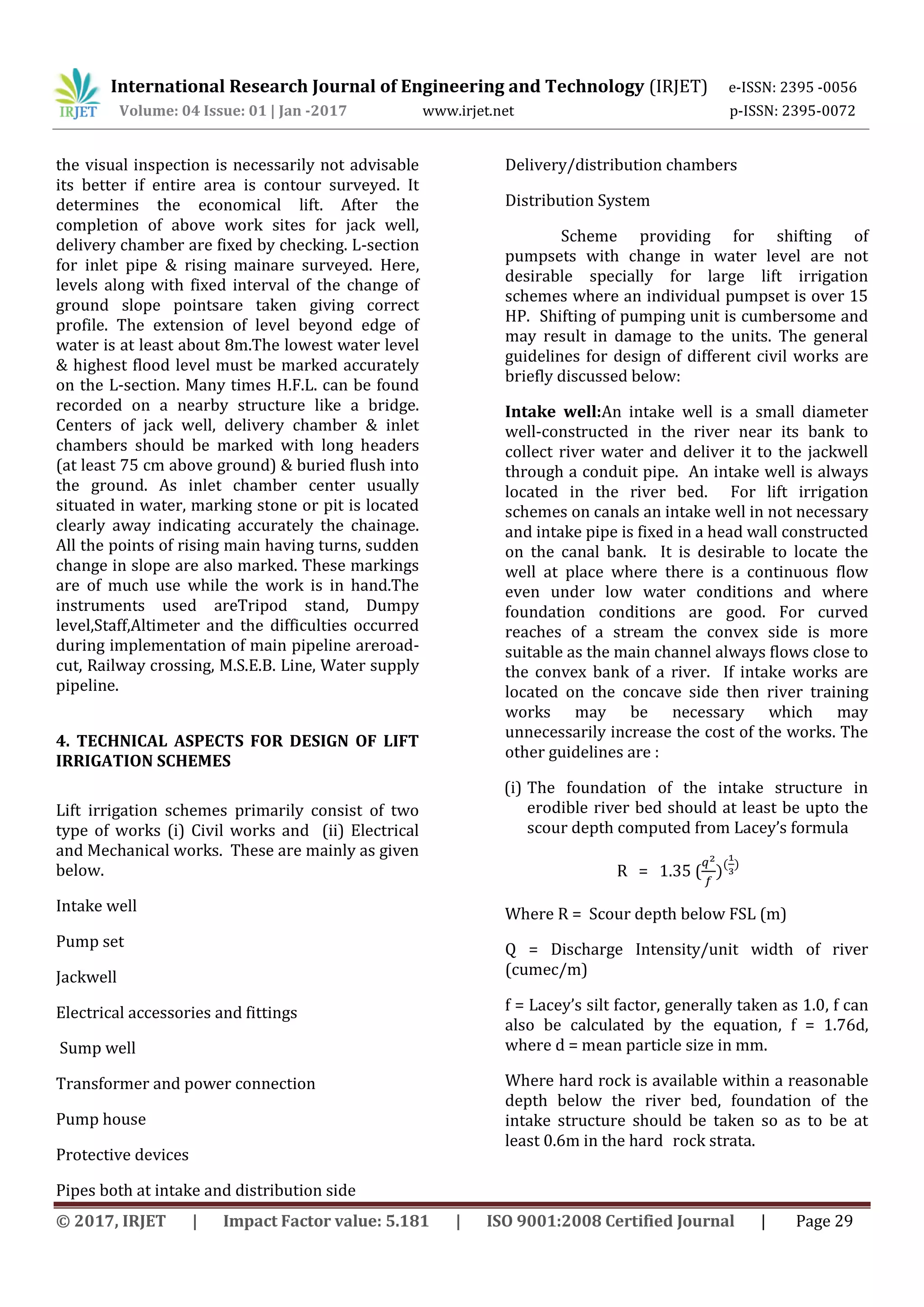 Design of Lift Irrigation System- Angar as A Case Study | PDF