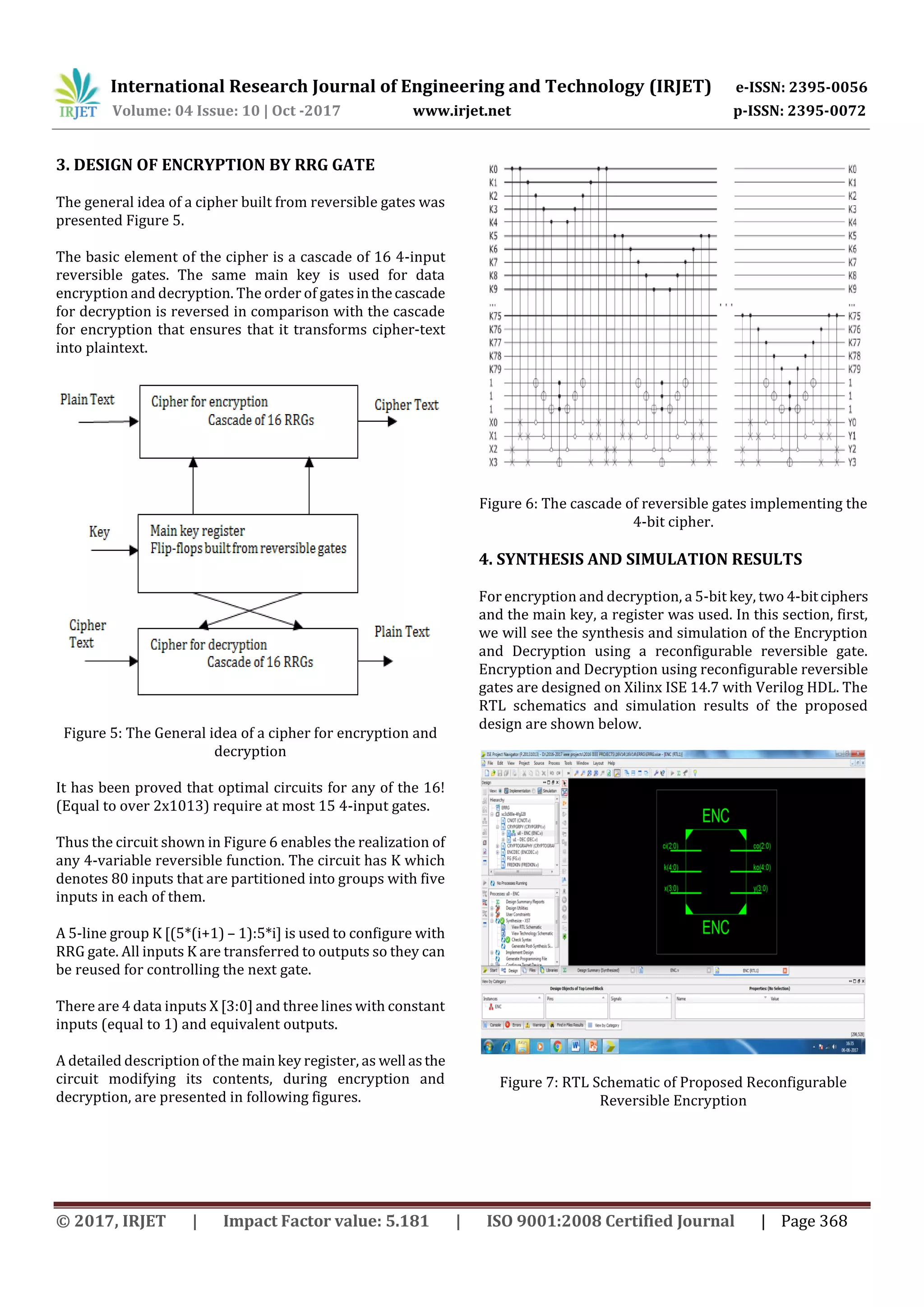 An Efficient Design for Data Encryption and Decryption using Reconfigurable Reversible Logic ...