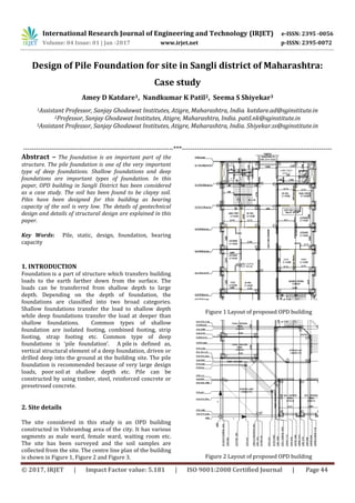 Design of Pile Foundation for site in Sangli district of Maharashtra ...