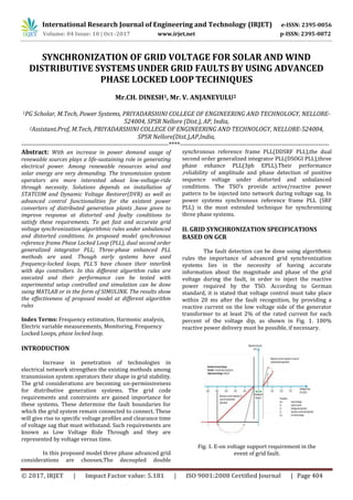 Synchronization of Grid Voltage for Solar and Wind Distributive Systems Under Grid Faults by ...