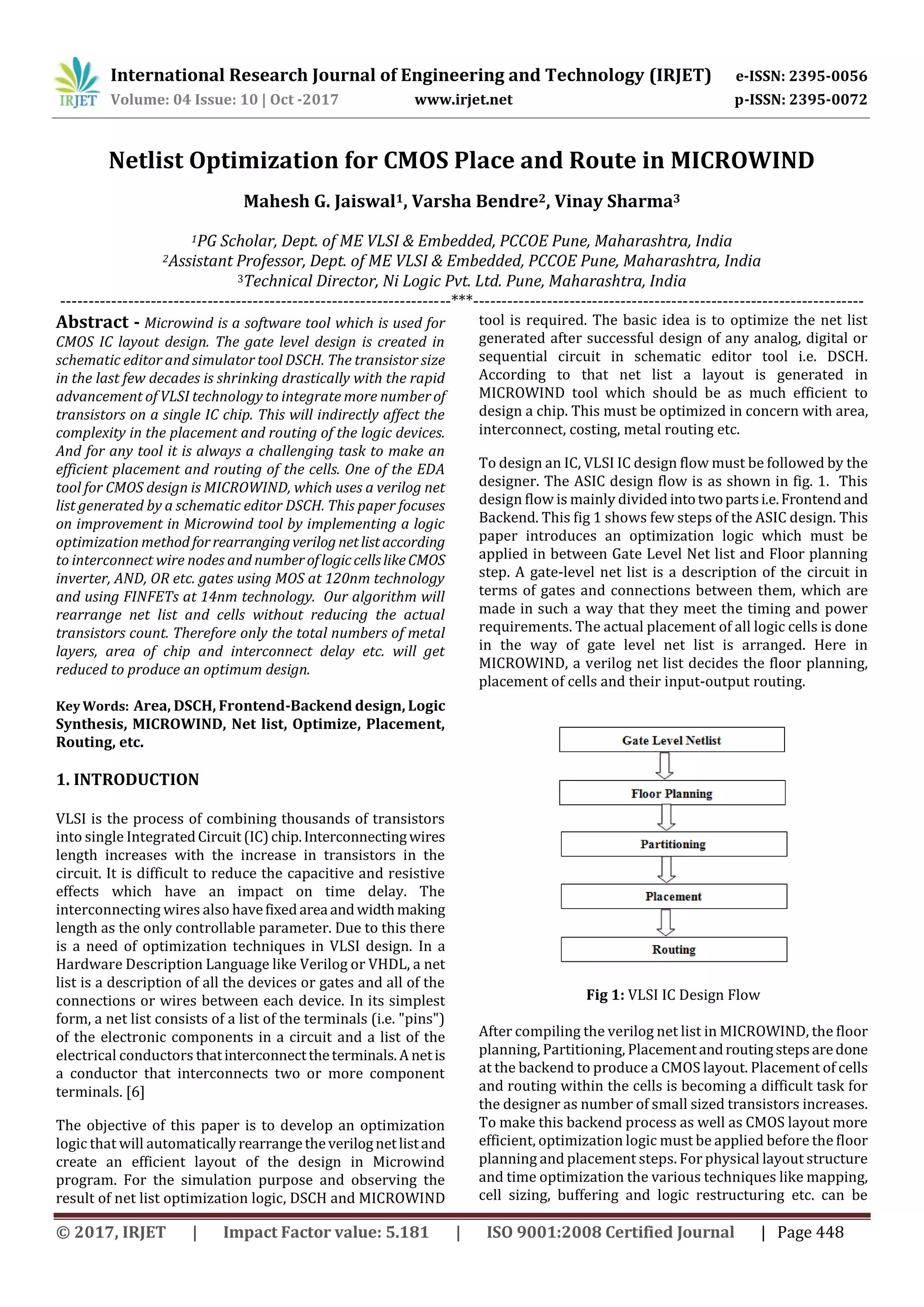 Netlist Optimization for CMOS Place and Route in MICROWIND | PDF