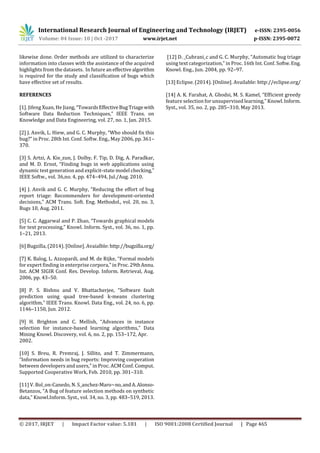 Survey on Software Data Reduction Techniques Accomplishing Bug Triage | PDF