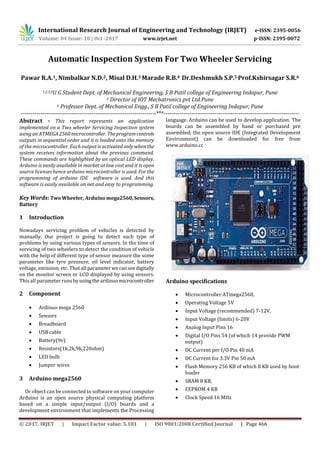 Automatic Inspection System for Two Wheeler Servicing | PDF