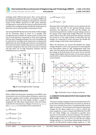 Dual Bridge Rectifier for PMSG Variable Speed Wind Energy Conversion Systems | PDF