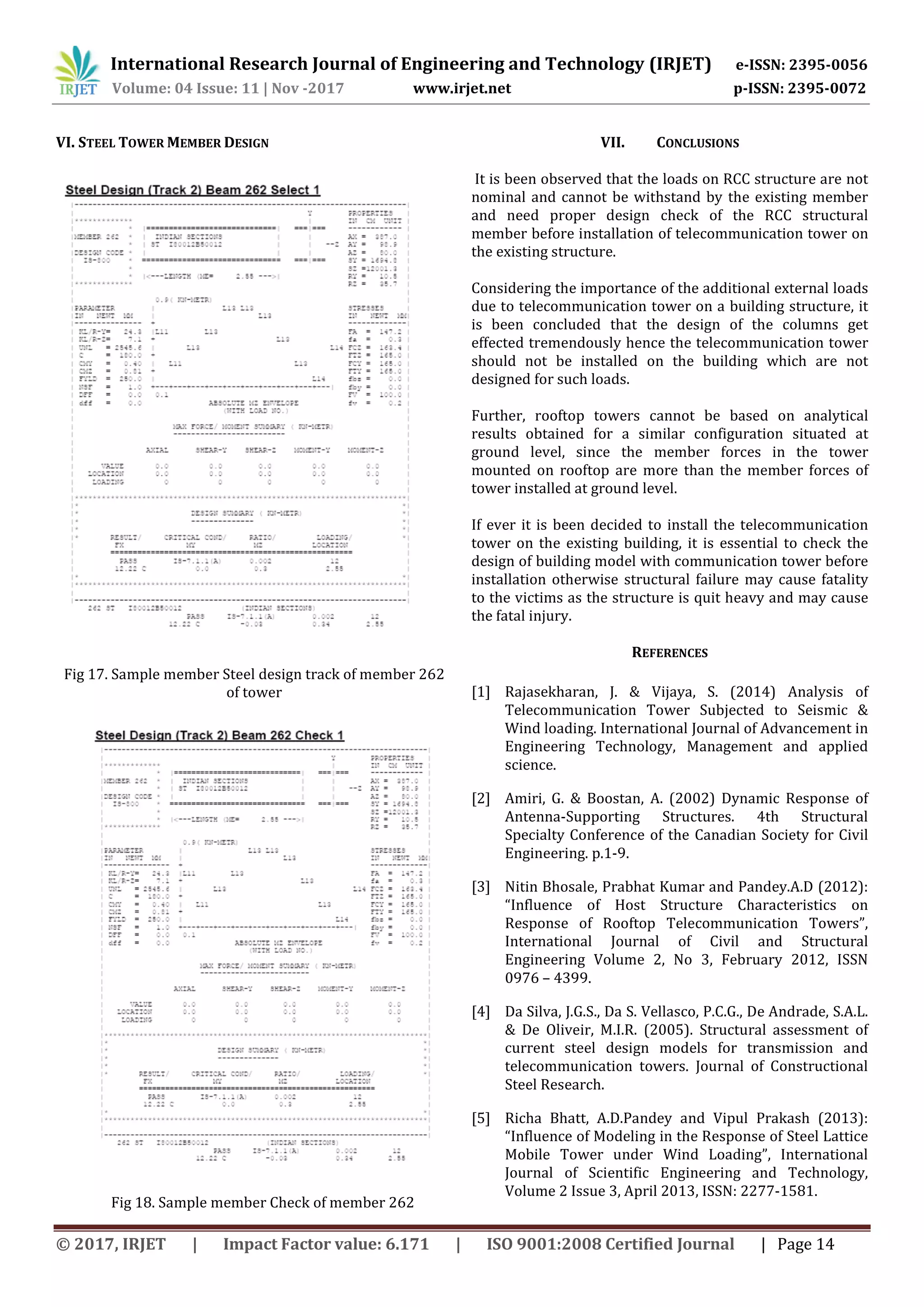 Effect of Rooftop Mounted Telecommunication Tower on Design of the ...