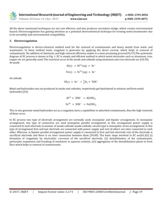 Removal of Heavy Metals from Water and Waste Water by ...