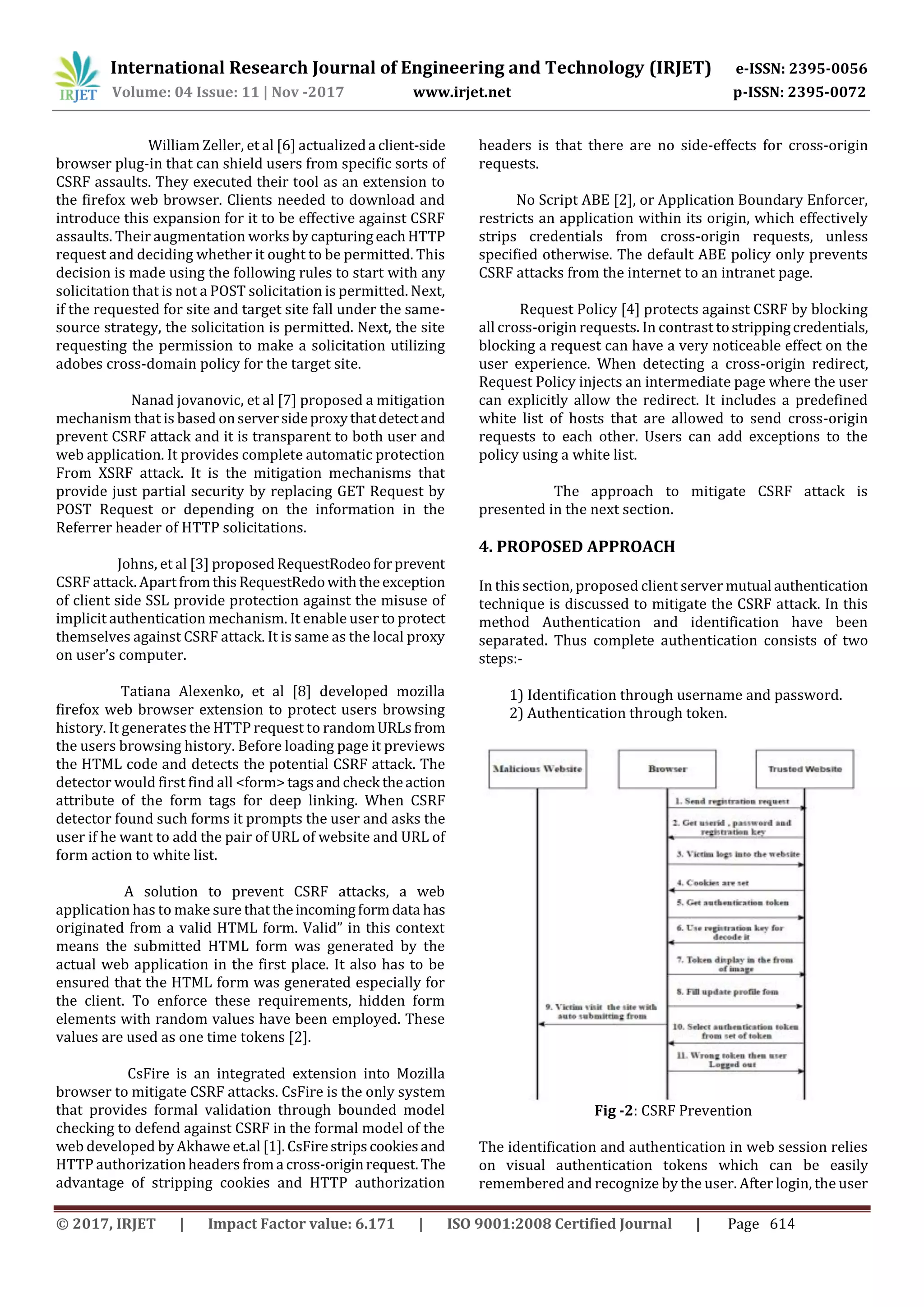 Prevention Against CSRF Attack using Client Server Mutual ... Prevention Against CSRF Attack using Client Server Mutual ...