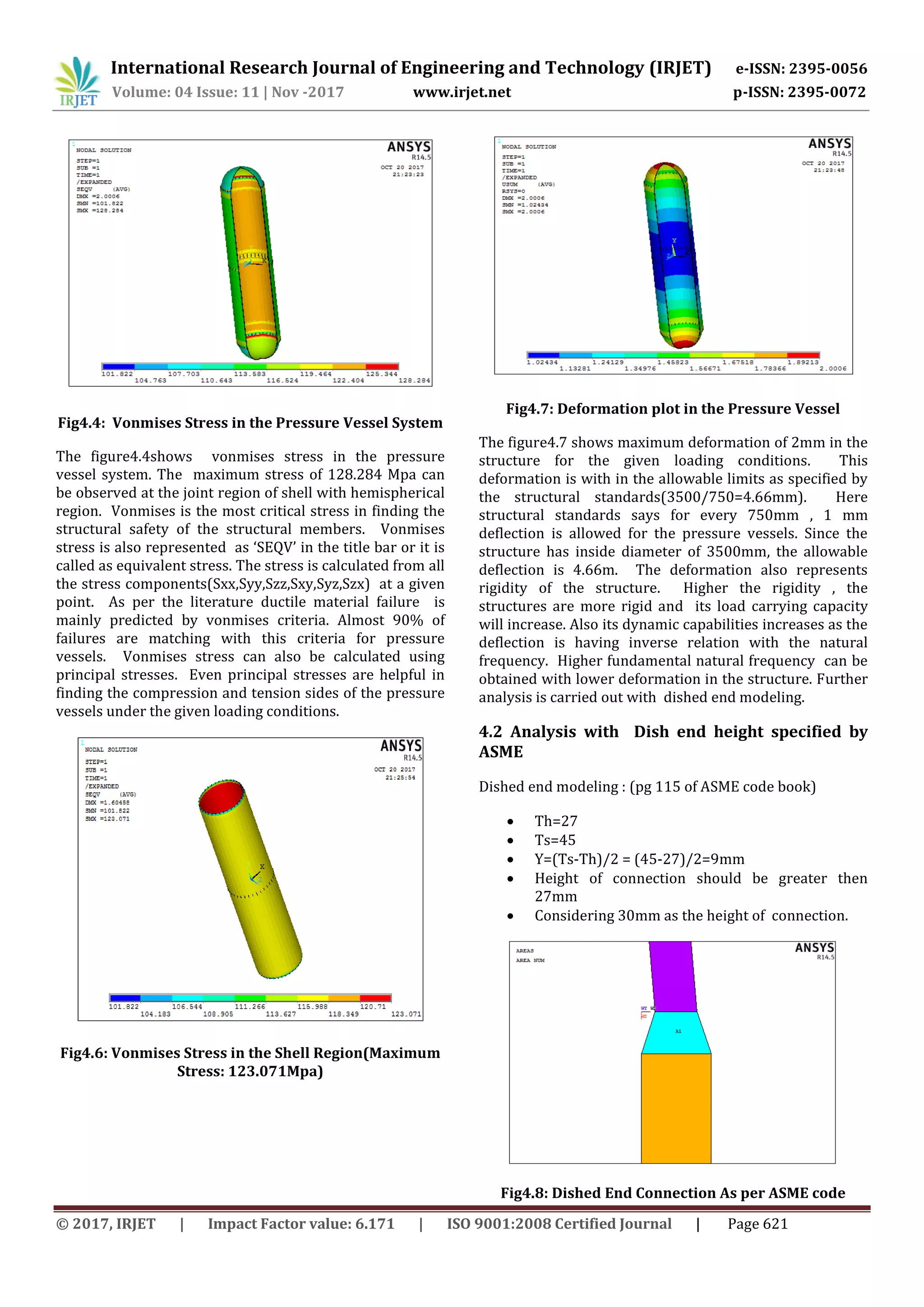 Design of Pressure Vessel using ASME Codes and a Comparative Analysis ...