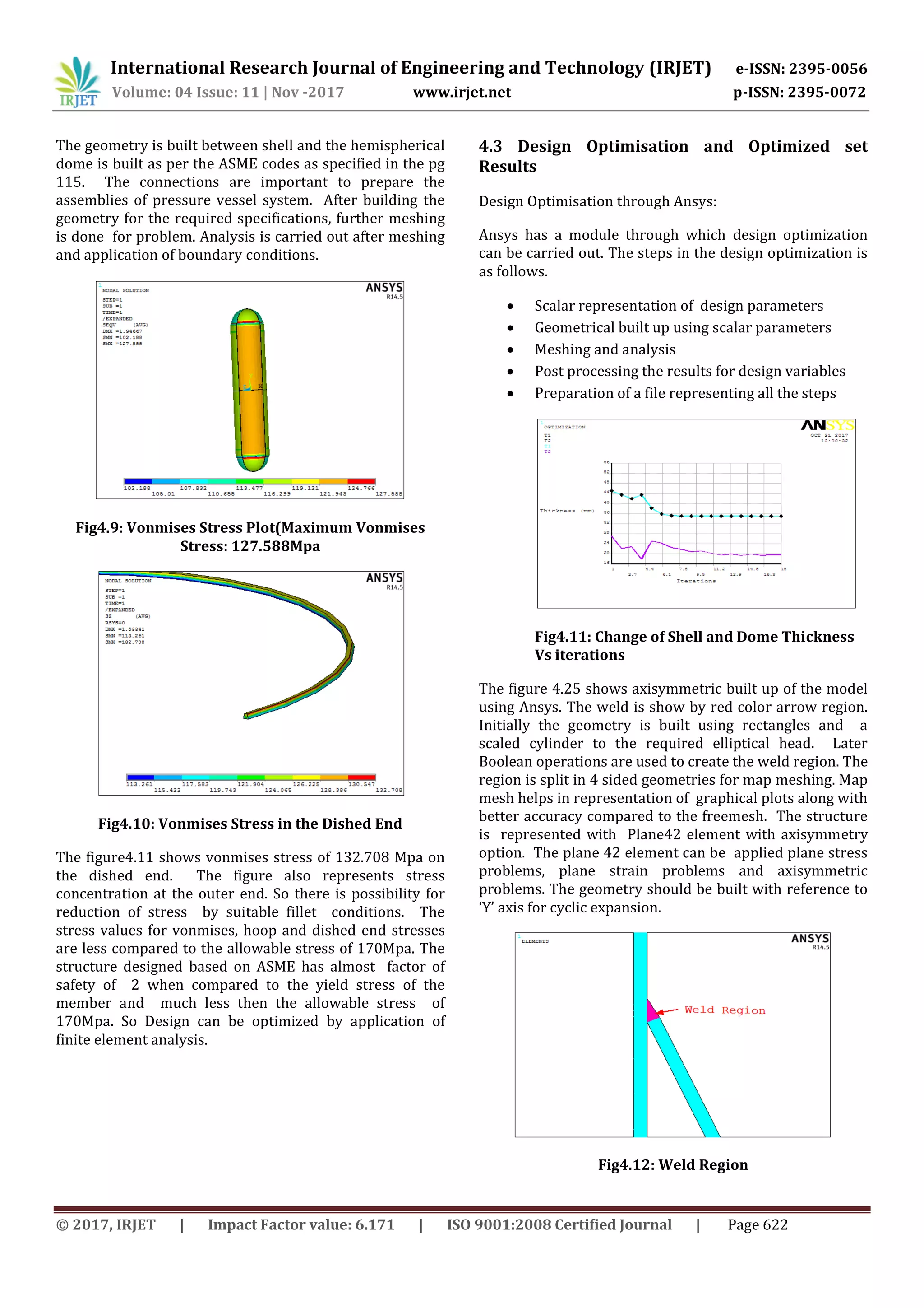 Design of Pressure Vessel using ASME Codes and a Comparative Analysis using FEA | PDF
