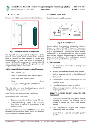 Design of Pressure Vessel using ASME Codes and a Comparative Analysis ...