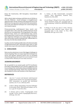 A Survey on Secure and Dynamic Multi-Keyword Ranked Search Scheme over Encrypted Cloud Data | PDF