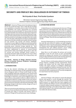 Security and Privacy Big Challenges in Internet of things | PDF