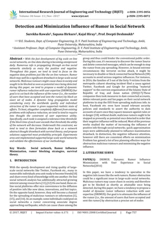 Detection and Minimization Influence of Rumor in Social Network | PDF | Social Networking | Internet