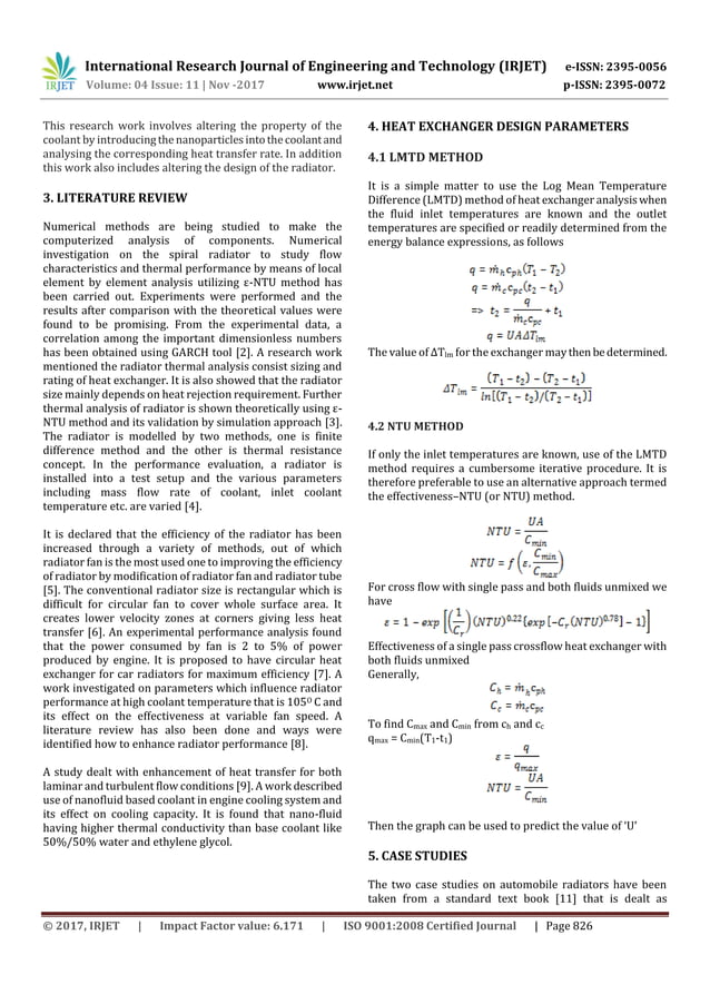 Validation of Design Parameters of Radiator using Computational Tool | PDF
