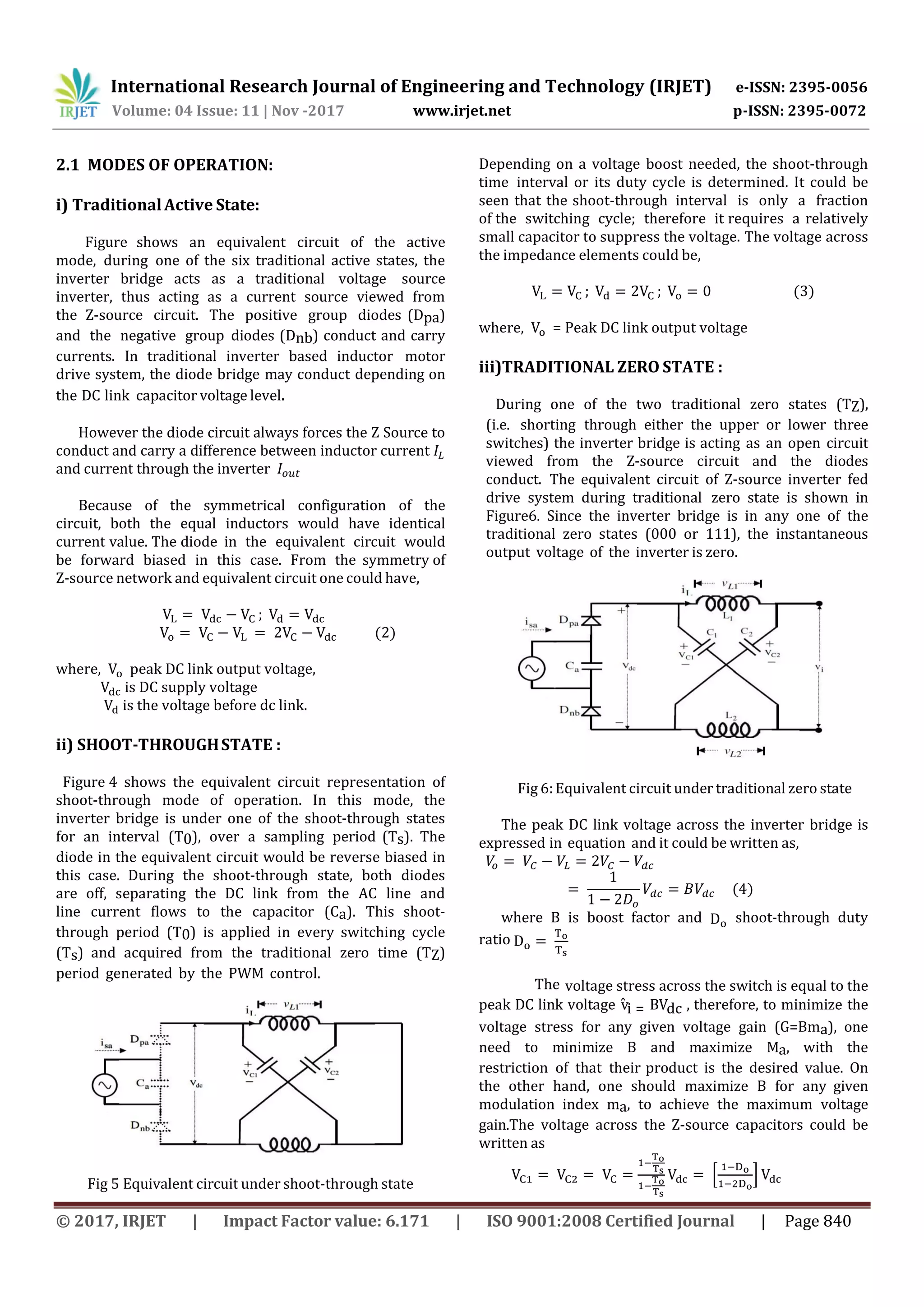 Simulation of Z-Source Inverter for Induction Motor Drive | PDF