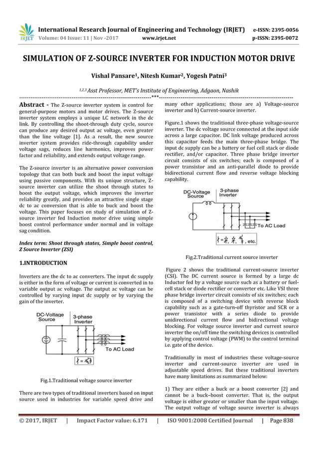 Simulation of Z-Source Inverter for Induction Motor Drive | PDF