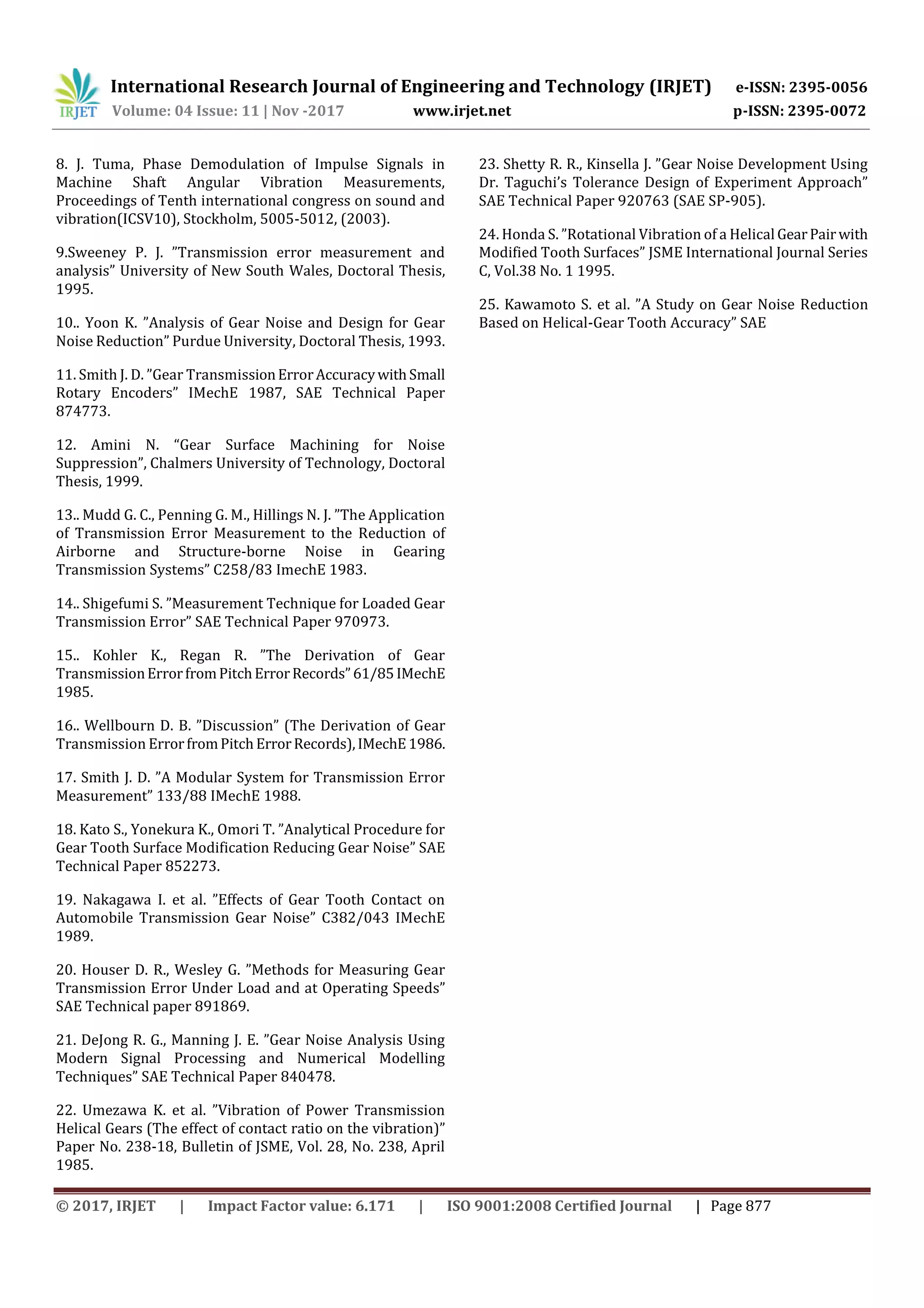 Gearbox Noise & Vibration Prediction and Control | PDF