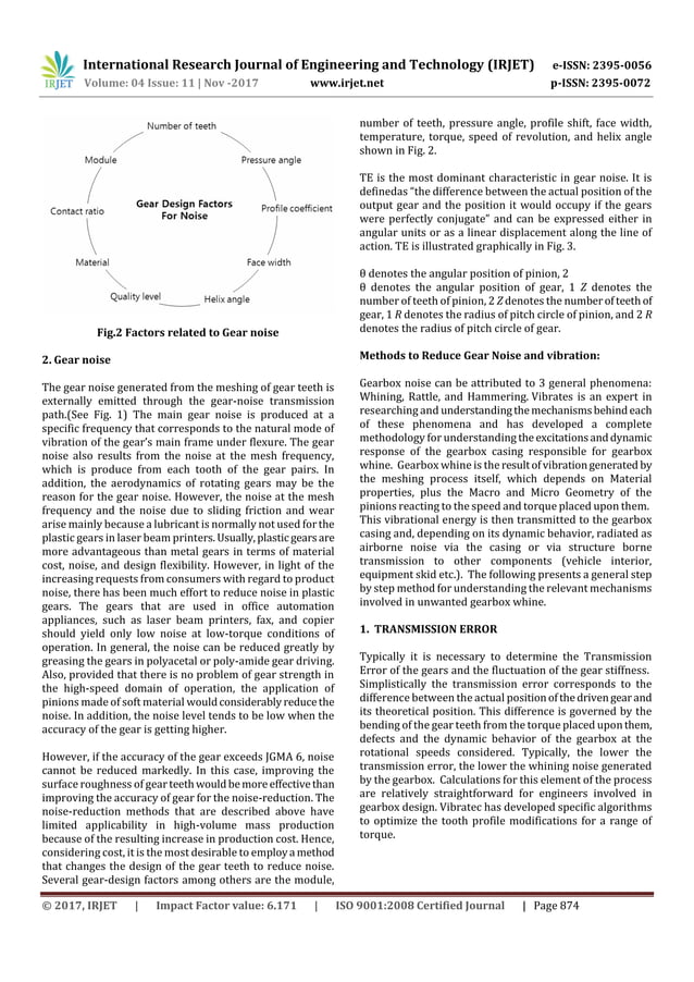 Gearbox Noise & Vibration Prediction and Control | PDF