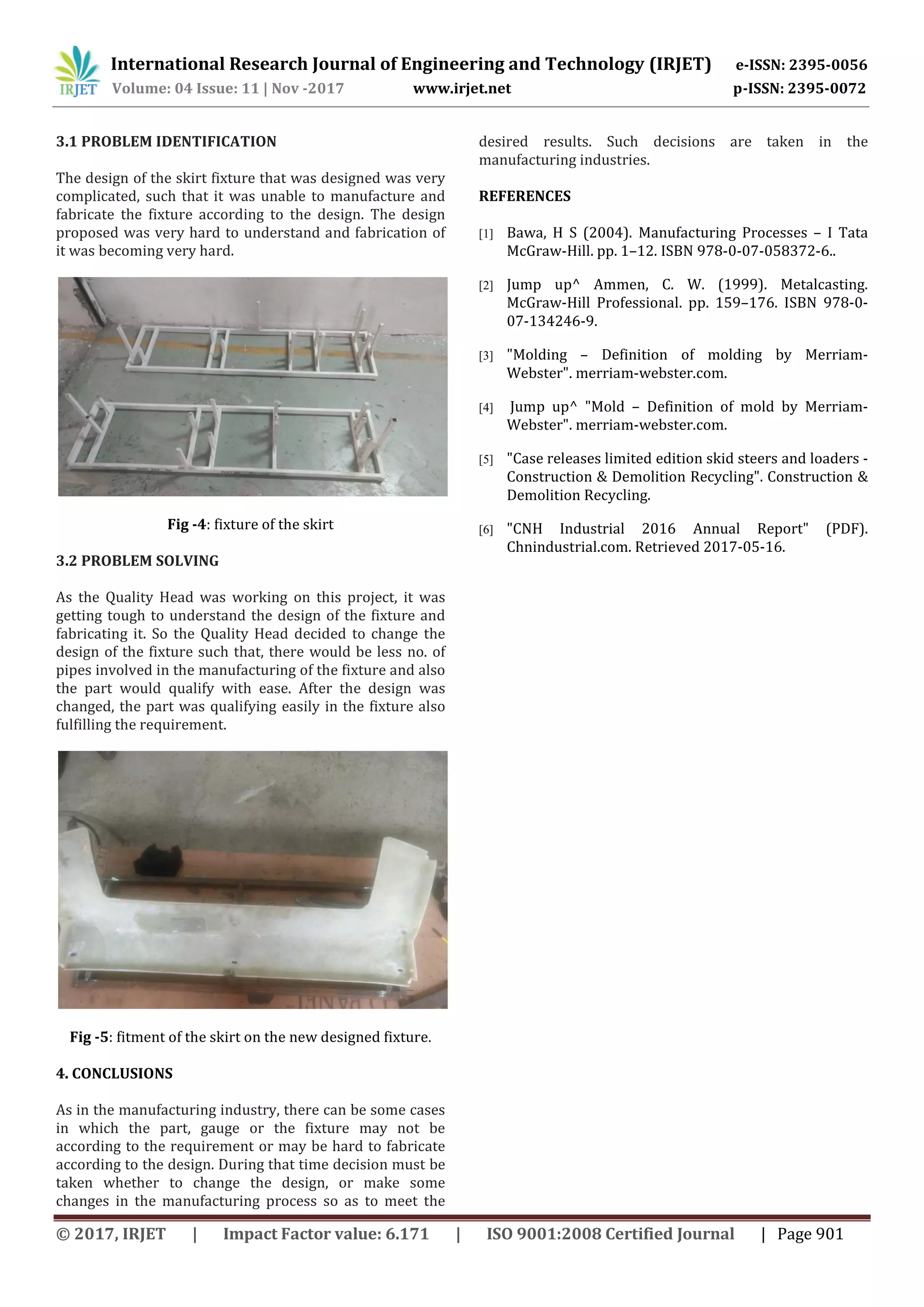 Improvement in the Design of the Fixture and Pattern | PDF