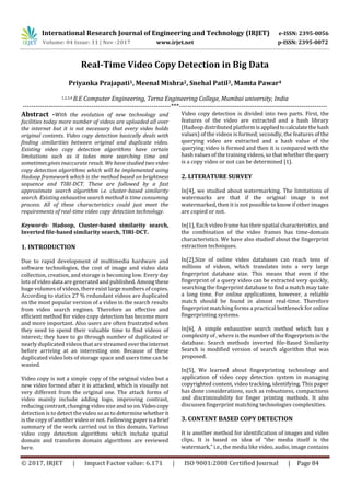 Real-Time Video Copy Detection in Big Data | PDF | Video Software | Computer Software and ...