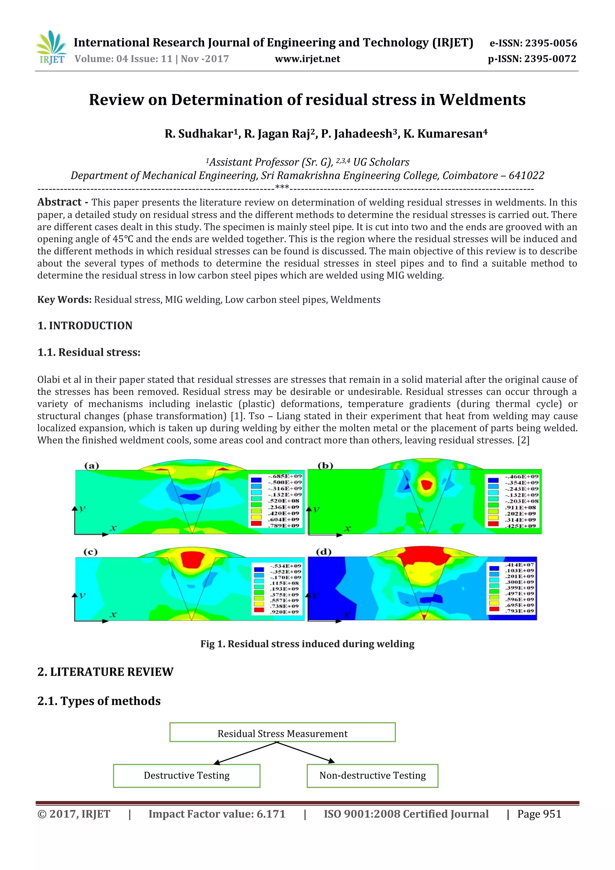Review on Determination of Residual Stress in Weldments | PDF