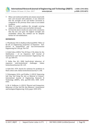 A Laboratory Study on Soil Reinforced with Fly Ash Columns with and ...