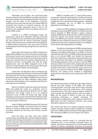 Buckling Restrained Braces (BRB) in framed structures as Structural ...