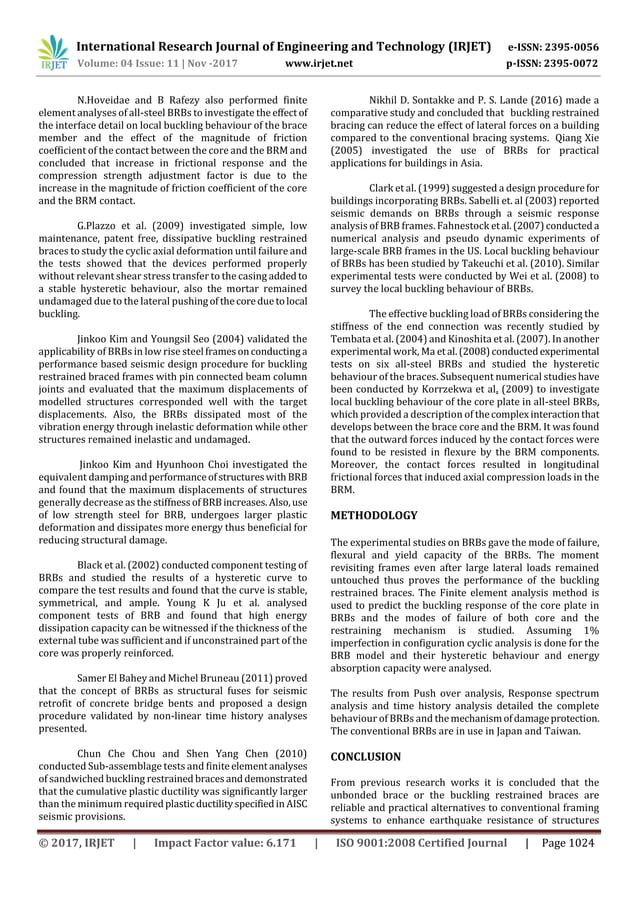 Buckling Restrained Braces (BRB) in framed structures as Structural ...