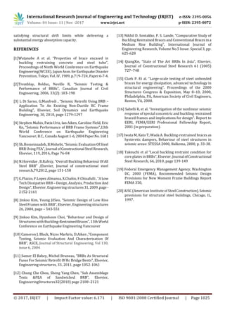 Buckling Restrained Braces (BRB) in framed structures as Structural Fuses in Seismic Regions – A ...