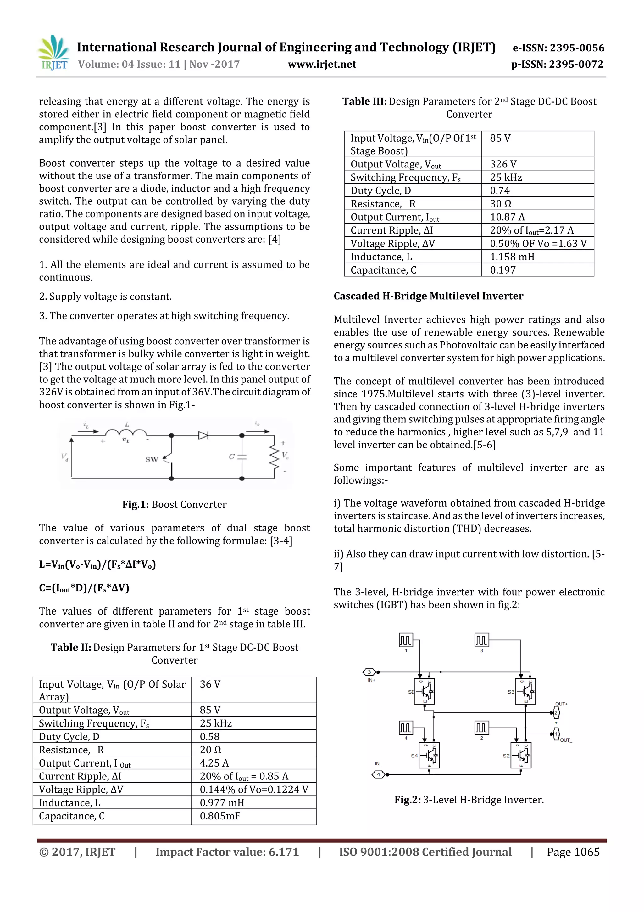 Design and Implementation of Photovoltaic Module using Multilevel Inverter and Boost Converter | PDF