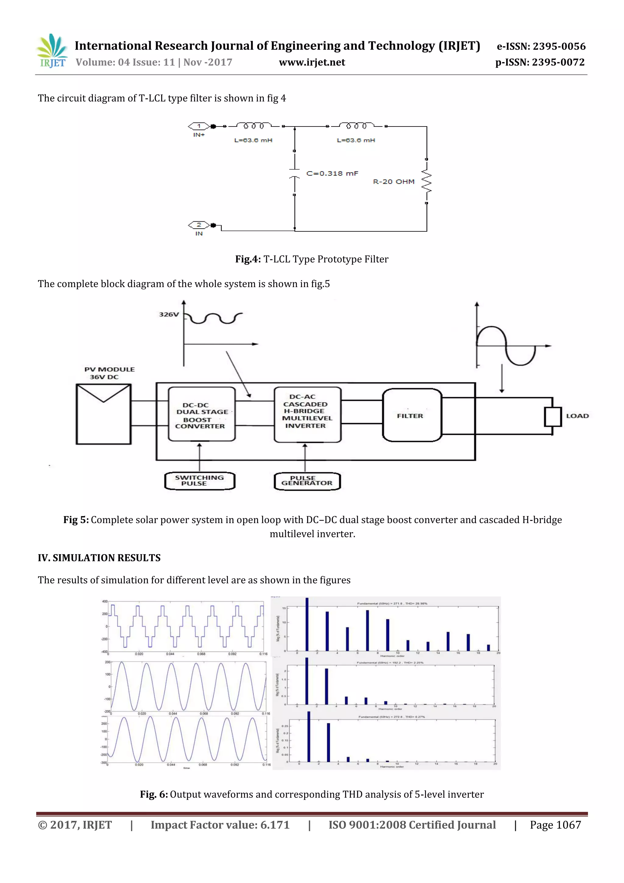 Design and Implementation of Photovoltaic Module using Multilevel Inverter and Boost Converter | PDF
