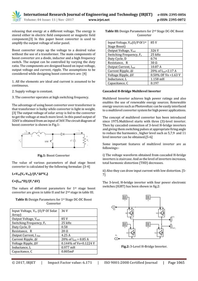 Design and Implementation of Photovoltaic Module using Multilevel Inverter and Boost Converter | PDF